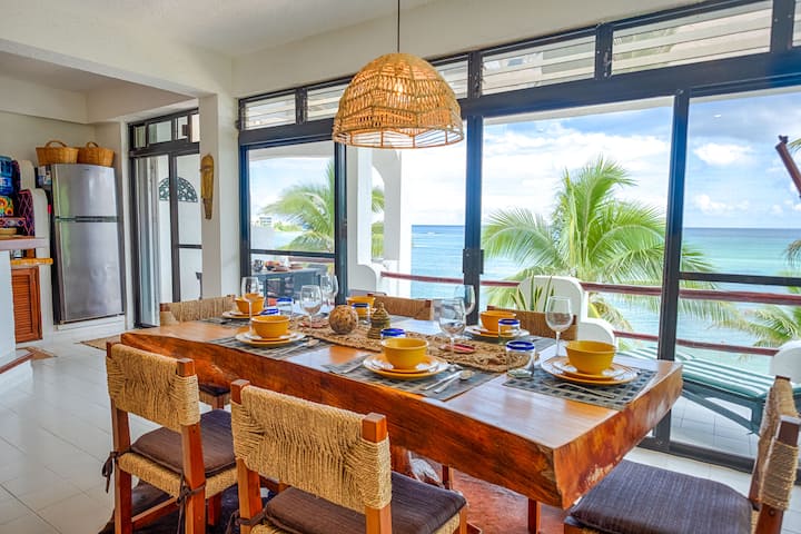 Updated Beachfront Penthouse! Amazing Ocean Views! - Akumal