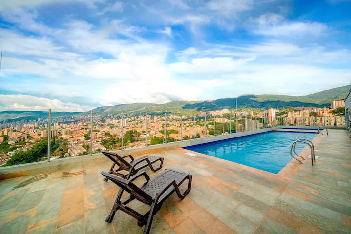 New Cozy Apartment, Rooftop Pool , Free Parking - Envigado
