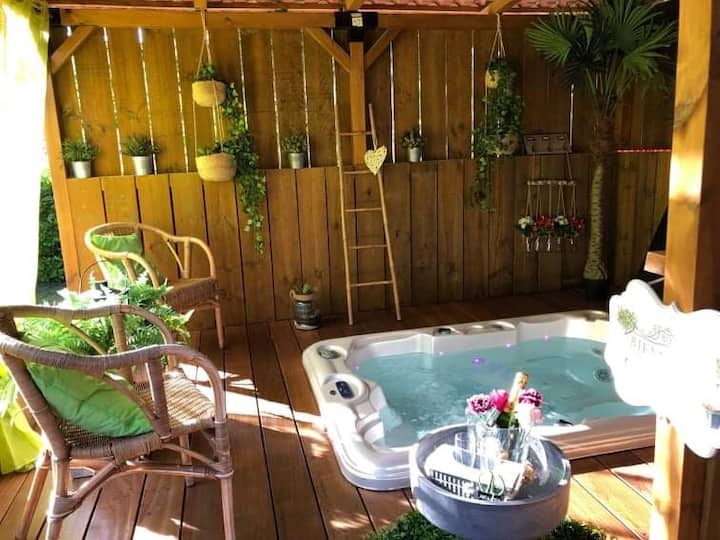 Chalet Au Lac:piscine Chauffée Spa Dans Cabane - Biscarrosse