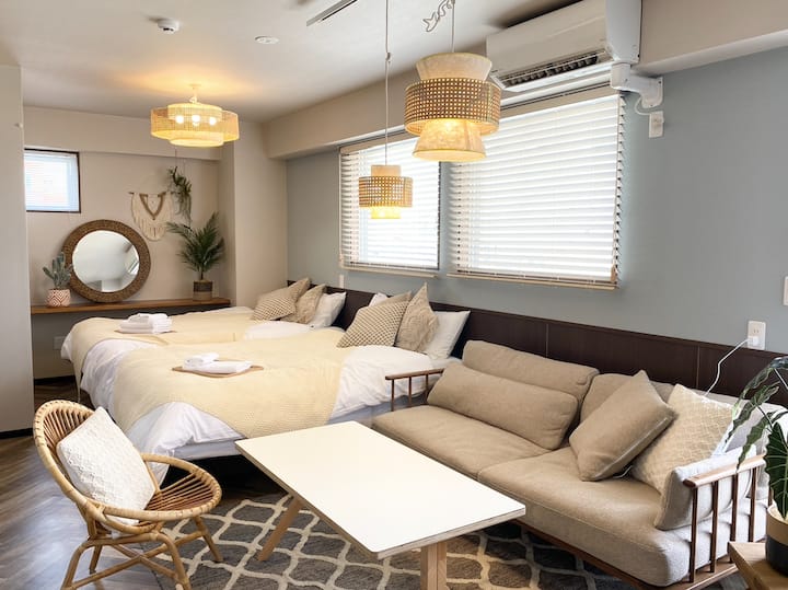 2022/6/19に内装リニューアル！ビーチ徒歩3分！wi-fi完備！県庁前駅徒歩12分mk287 - Naha