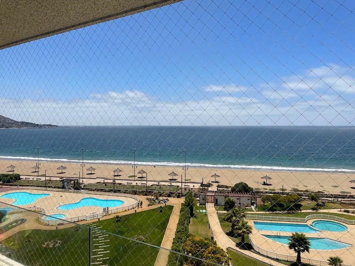Dpto 1ra Lìnea Vista Mar En Condominio Con Piscina - Papudo