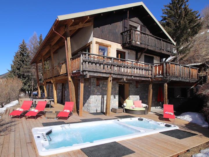 Chalet 24 Pers Vue Pistes De Ski, Piscine, Jacuzzi - Vars