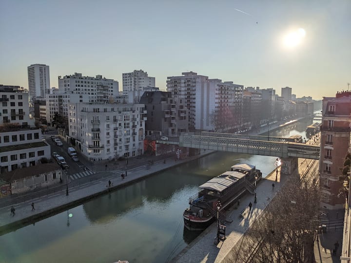 Super Vue Sur Canal, 3 Chambres, 3 Balcons & 1 Box - Paris