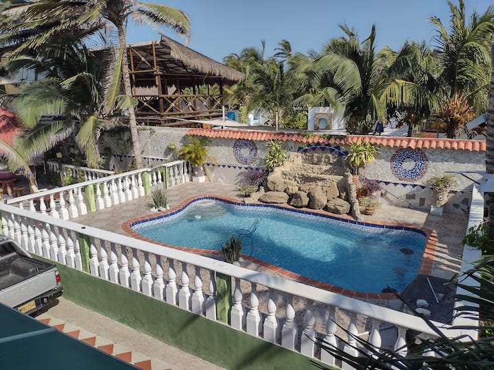 Agradable Cabaña Con Piscina, Playa Y Barbecue - Puerto Colombia