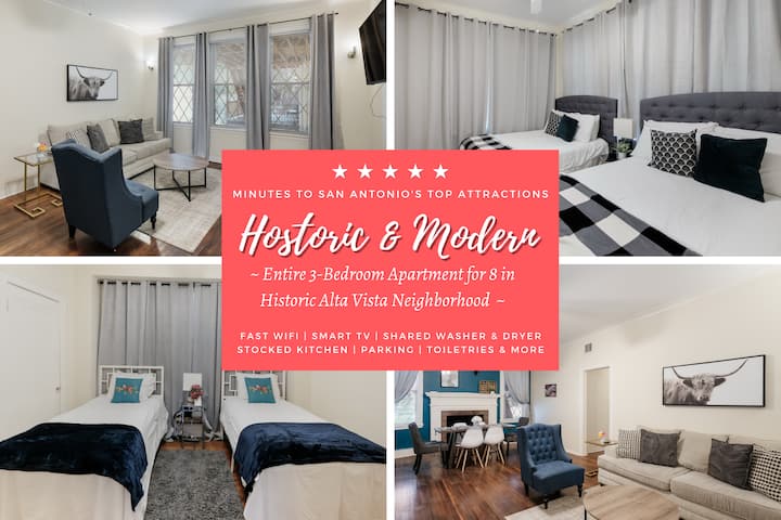 3 Br Apt With Free Parking On Premises And Coffee - Alta Vista - San Antonio