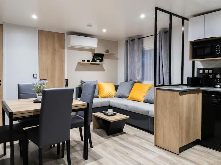 Vacances à Contis - Mobilhome Climatisé 3/6 Pers - Lit-et-Mixe
