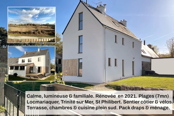 Maison Lumineuse à 7mn Plages, 5mn De La Trinité - Morbihan