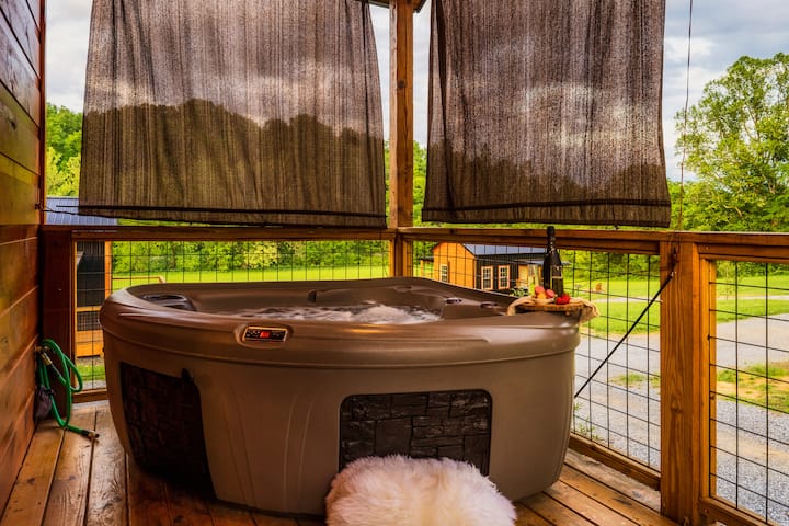 Cabin Hot Tub Fire Pit Ridgeview Retreat Blue Creek Cabins