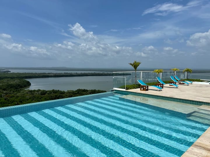 2-br Condo Near Beach Private Jacuzzi Cartagena Ac - Cartagena