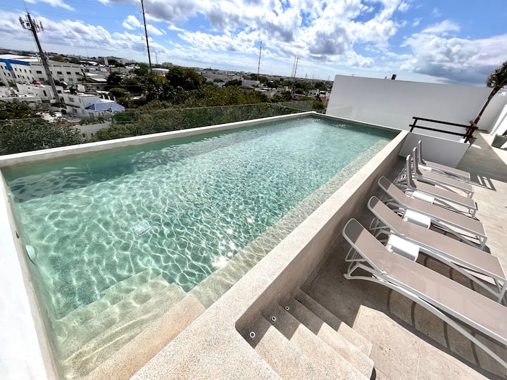 Hermoso Penthouse, Terraza Privada, Gym, Parking - Playa del Carmen
