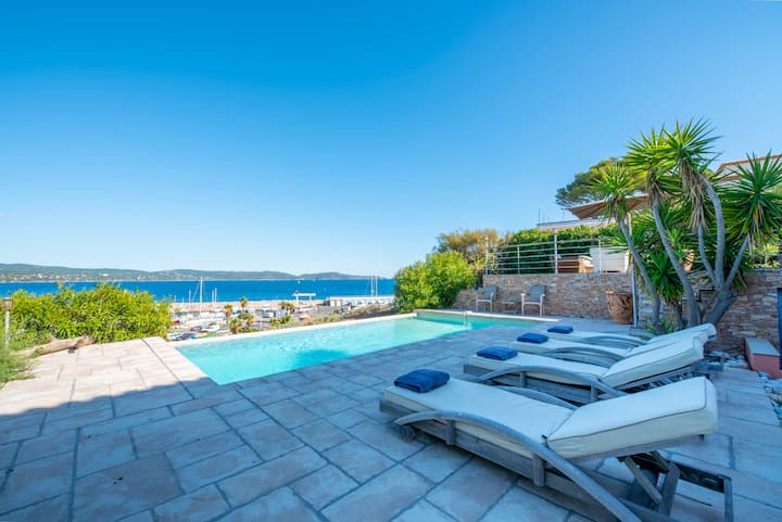 100m From The Port: 12-person Villa, Breathtaking Sea View, Infinity Pool - Cavalaire-sur-Mer