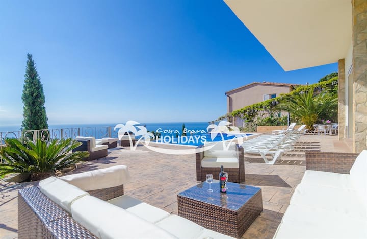 Villa Florada16p, Magn. Vista Al Mar,wifi, Aire Acondicio. Lujo,piscina Infinita - Costa Brava
