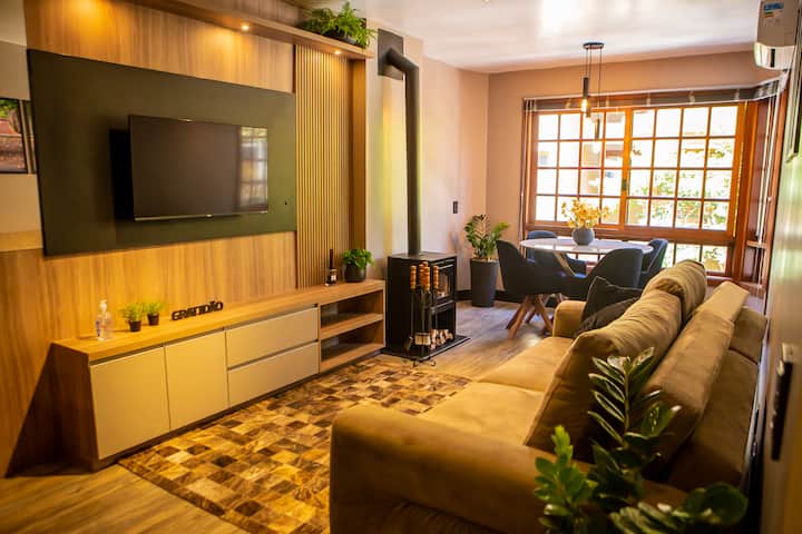 Charmoso Apartamento Com Lareira, Em Gramado! - Gramado