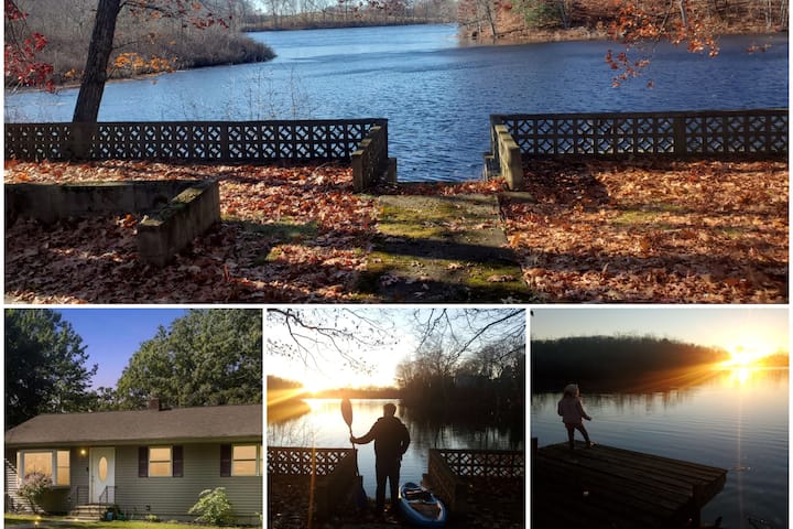 Lakefront- Kayaks, Firepit, Projector Tv, Sleeps 6 - Pachaug State Forest, Voluntown