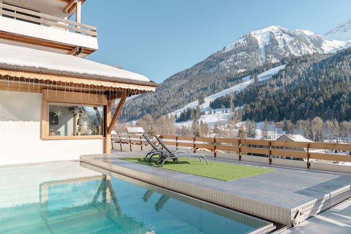 Eden View - Duplex Piscine Extérieure Privée Sauna - Abondance