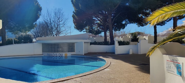 Studio 200m De La Plage Clim/piscine/parking/wifi - Azur Plage - Plage privée