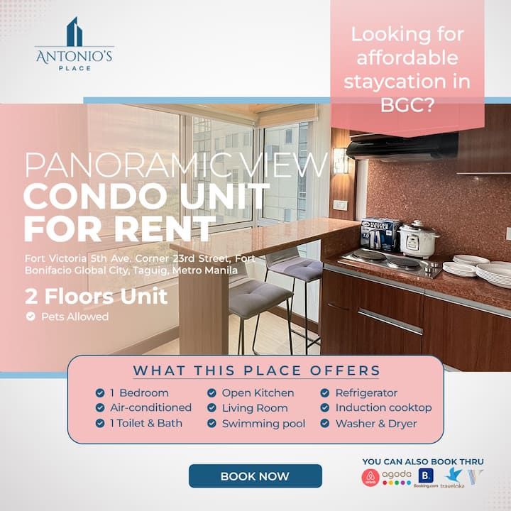 Panoramic View of City 1BR | WIFI & NETFLIX | BGC - Lofts for Rent in ...