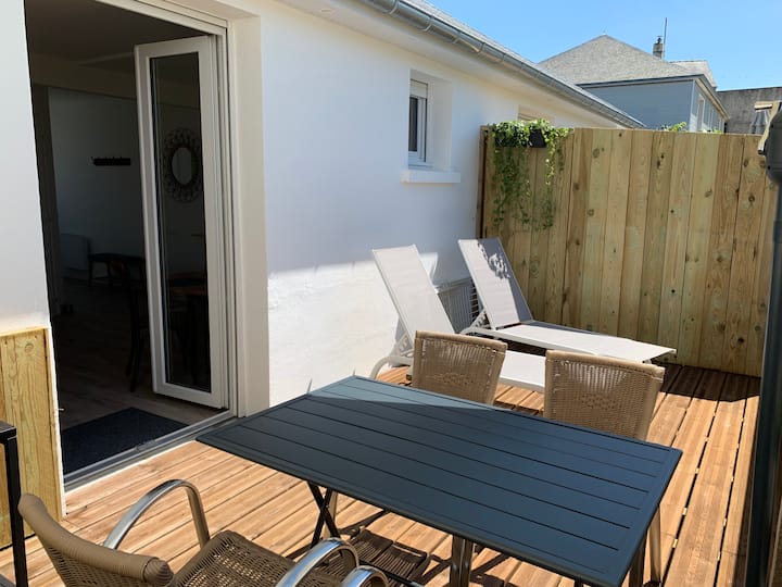 Chez Rose, Terrasse Plein Sud! - Plage de Donville-les-Bains