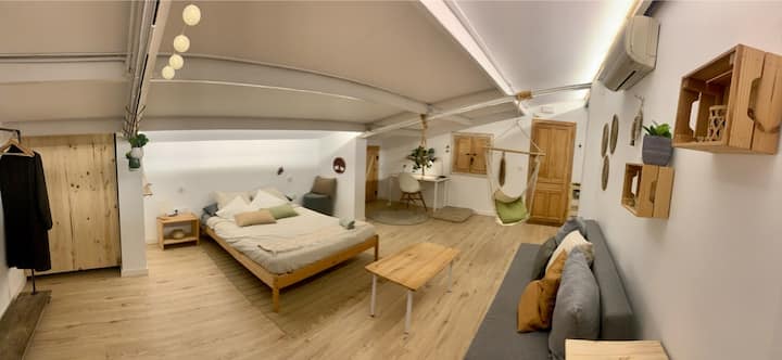 Cuarto Tipo Loft Privado En Un Hostal Acogedor - Valence en Espagne