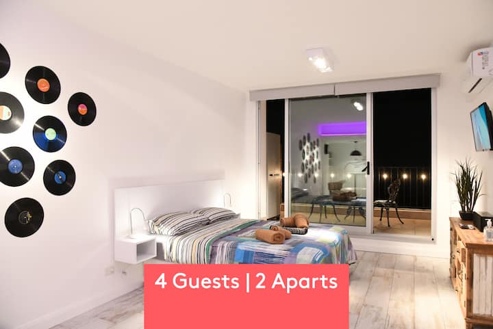 12f 13c | 4 Guests At 2 Aparts Same Building - Buenos Aires
