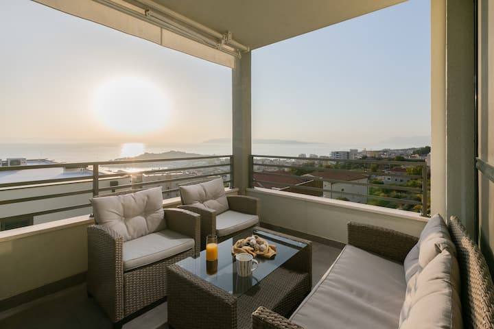 The View & Art Gallery Apartment In Makarska - 赫瓦爾島