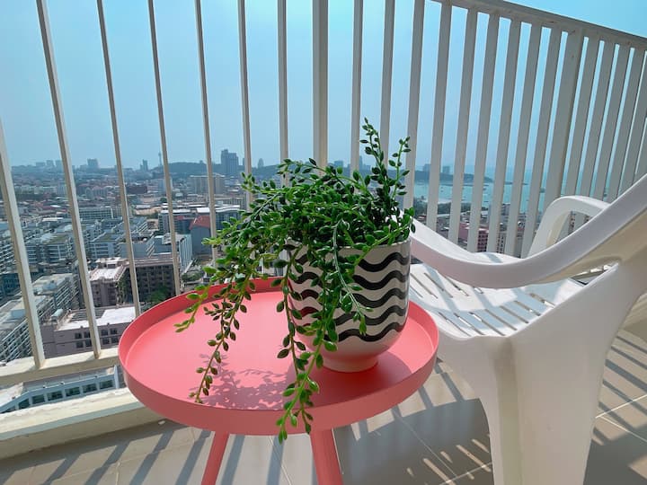 #69the Base Pattaya 1br Sea View 25fl Long Balcony - Pattaya City