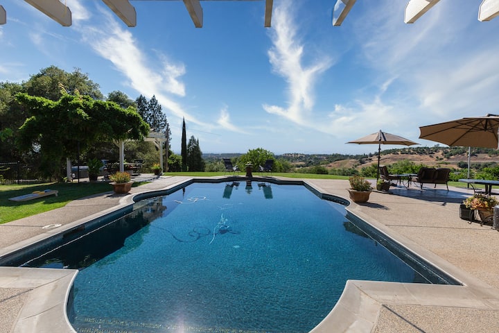 Auburn Family 10+ Pool & Spa Sunsets Pets Wineries - Auburn, CA