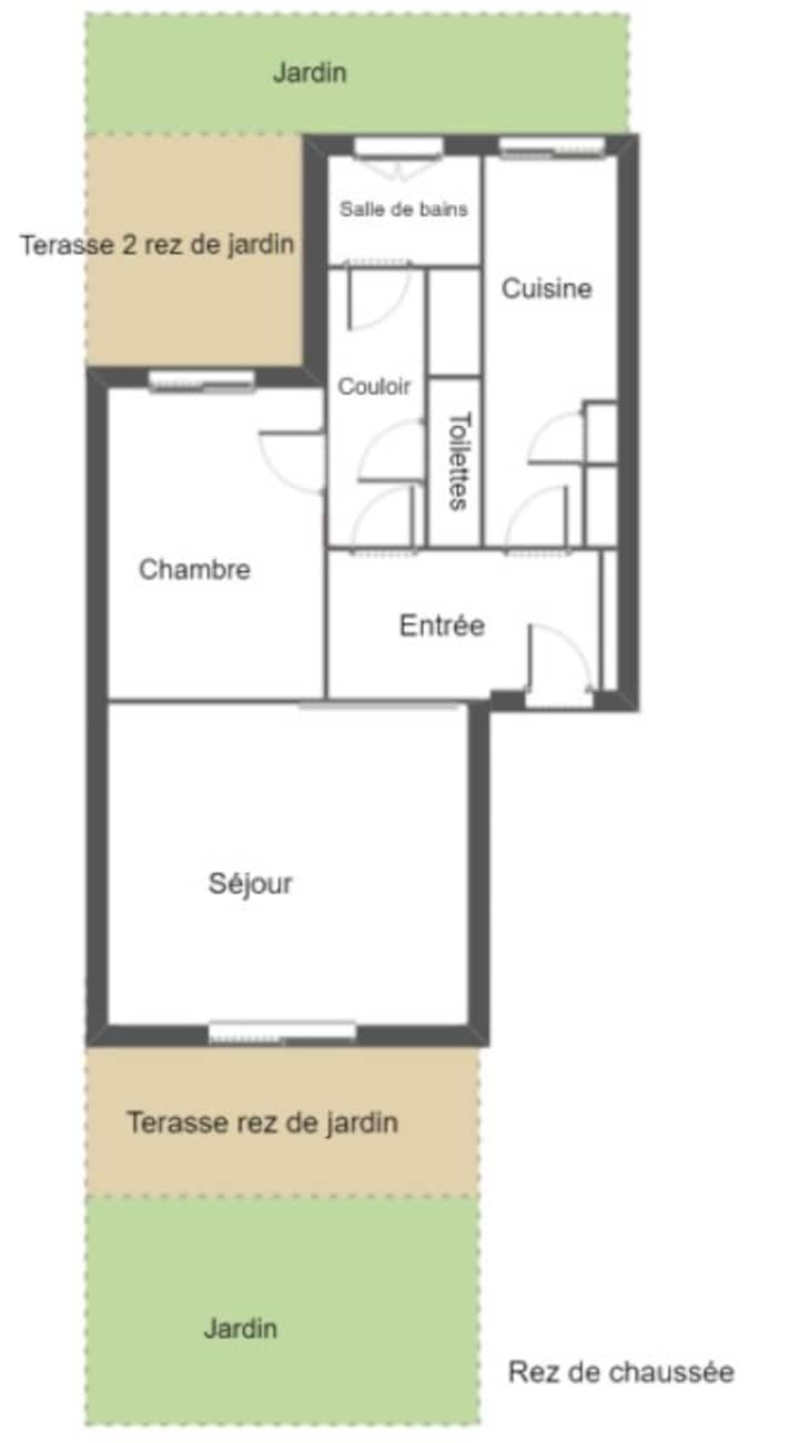 Grand T2, Climatisation, Piscine, Tennis, Parking - Antibes