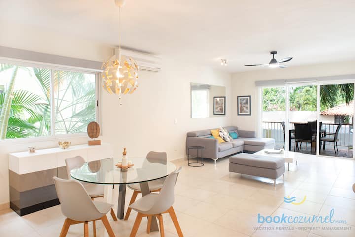 Guappi | Downtown Apt |Fast Wi-fi, Pool & Security - Cozumel