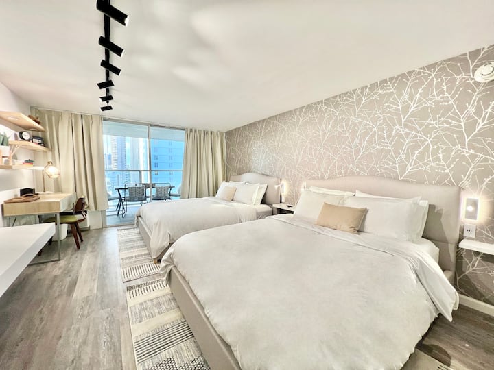 Gorgeous Studio W/ 2 Queen Beds Central Waikiki! - 夏威夷