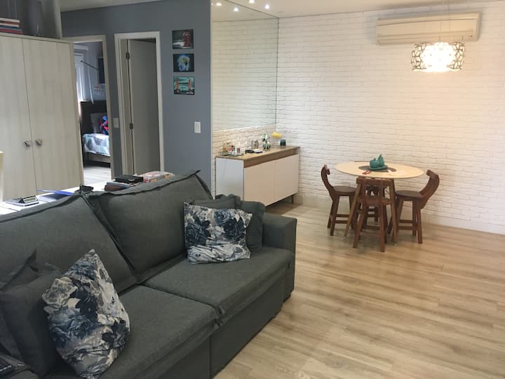 Ap Com Sacada, Churrasqueira, Vista P/ Mar Complet - Santos State