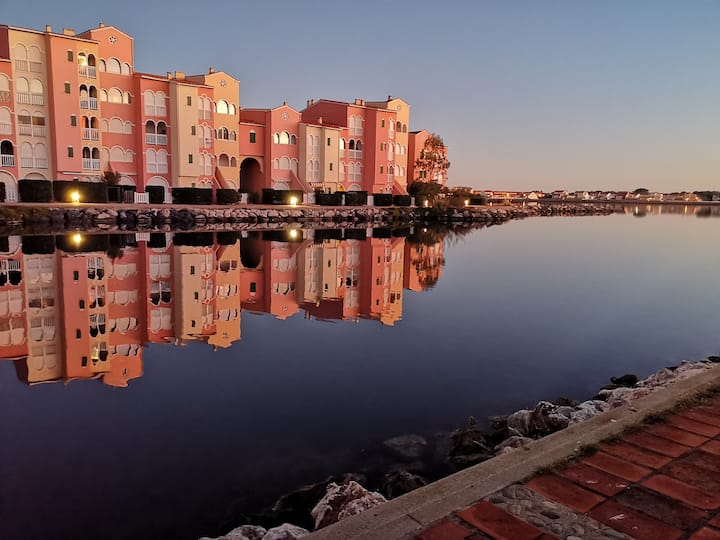 T2 Vue Magnifique Avec Terrasse Piscine - Le Barcarès