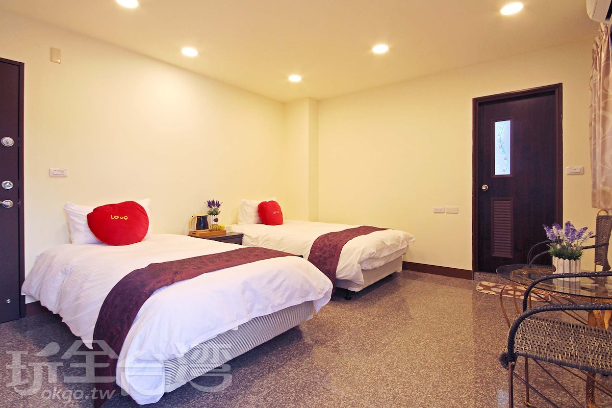 Chambre d'hôtes Sun Moon Lake/Chambre double classique/Deux petits lits ...