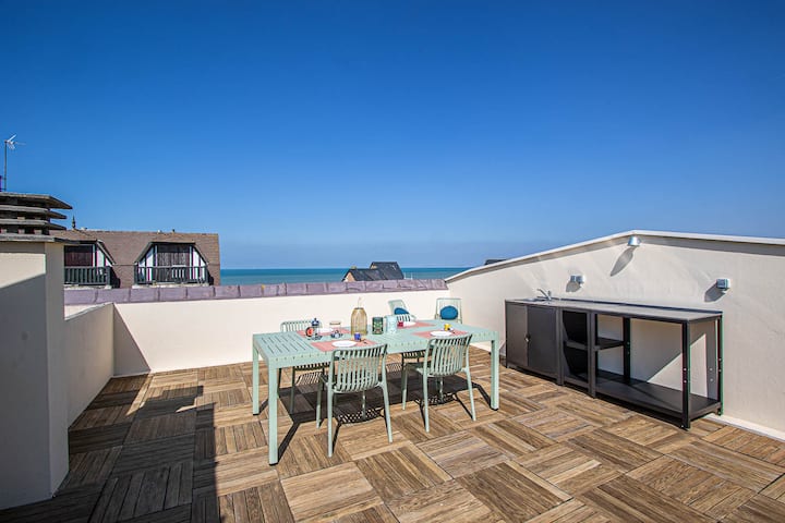 Le "Blund" Toit Terrasse - Bord De Mer - Vue 360° - Blonville-sur-Mer