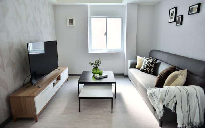 *4Min Mrt*sunlight Flat W Kitchen|300mb Wifi|dn33a - Taipei
