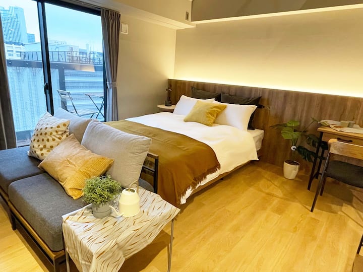 [R Hotel Namba] Double room with loft in a stylish newly built hotel in ...