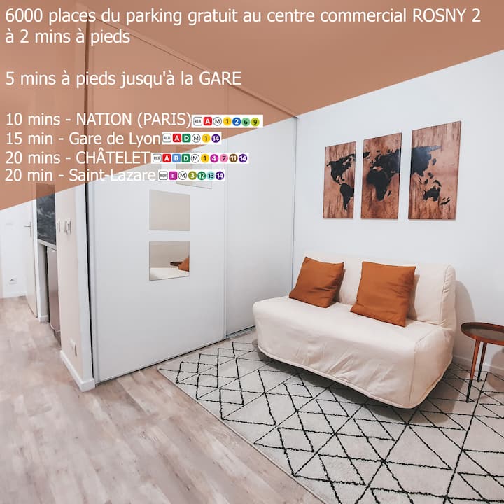 Appartement Privé 10 Min De Paris - Rosny-sous-Bois