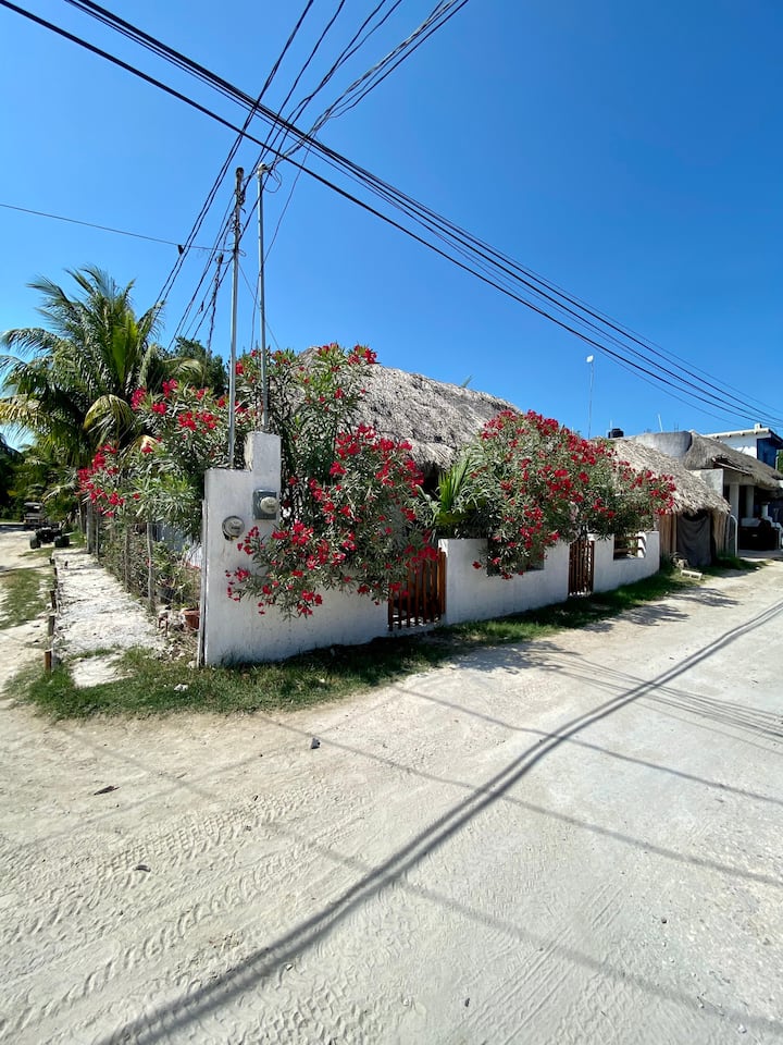 La Casa De Las Flores Con Patio De Luces Cálidas - Isla Holbox