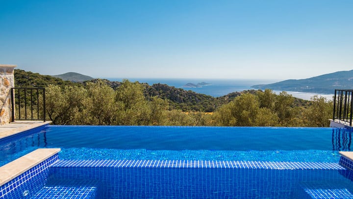 Sonsuzluk Havuzlu Huzurlu Konumda Eşsiz Villa 695 - Kalkan