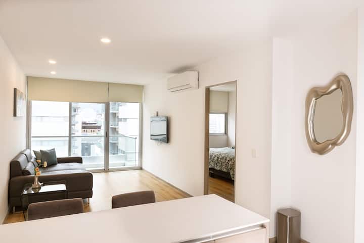 Modern 1br Apt804 King Size W/pool + Ac +Gym+park - Monterrey