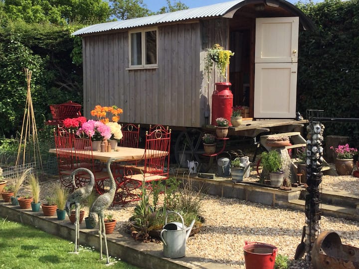 Traditional Shepherds  Hut In Award Winning Garden - Isle of Wight