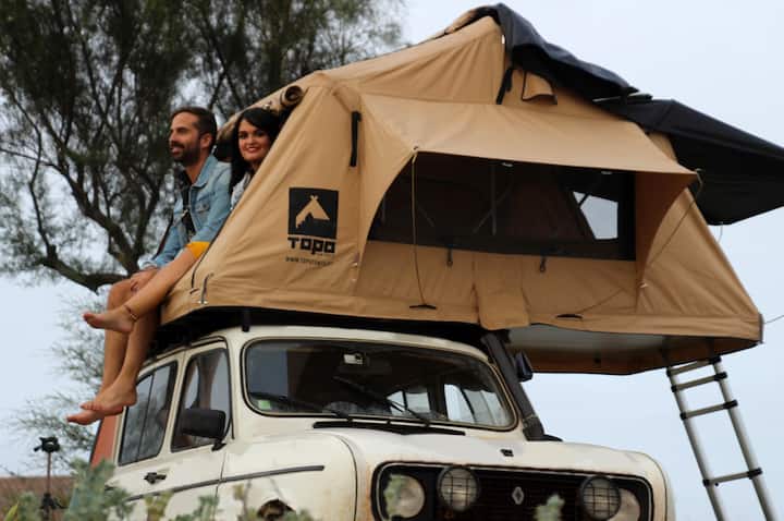 Cool & Vintage: Renault 4l With Roof Tent For 2+1 - Labruge