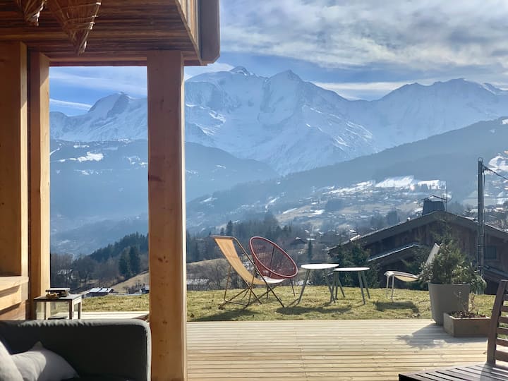 Chalet Cosy Face Au Mont Blanc - Passy