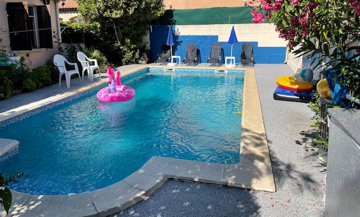 Mobil-home Côte Bleue 20m2 Piscine, Trampoline Jeu - Marignane
