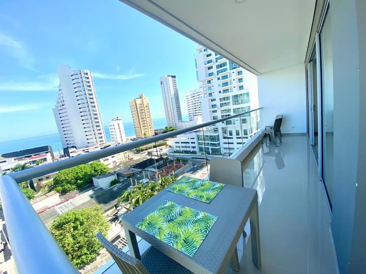 P7 Hermoso Y Cómodo Apto Con Vista Al Mar - Cartagena, Colombia