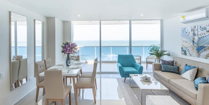 Lovely 3 Bedroom Apartment With Balcony Ocean View - Cartagena