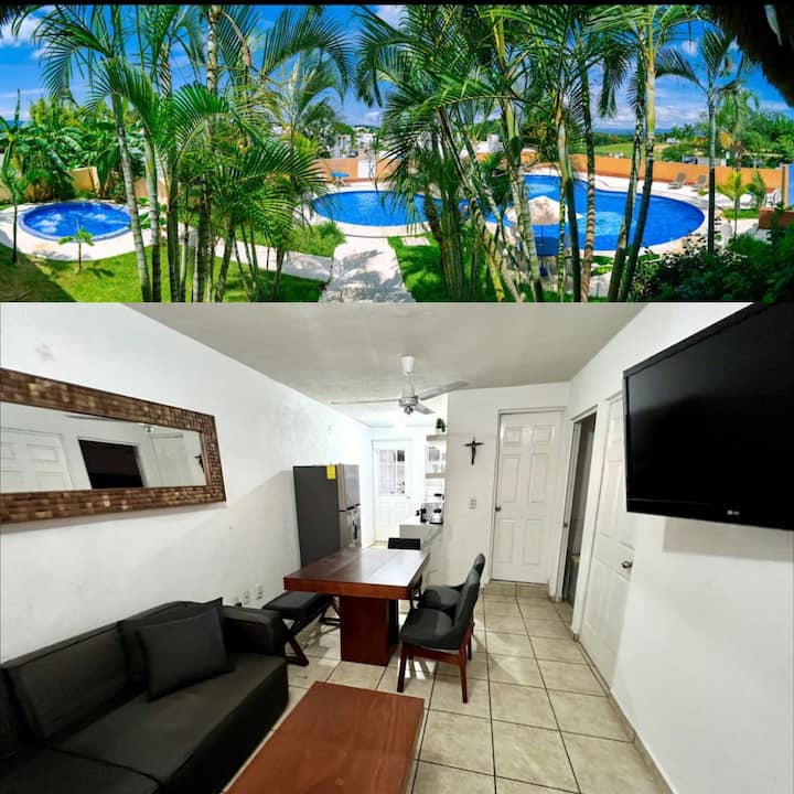 Vallarta-pool Access 2 Bedroom Apart-like A Local. - Puerto Vallarta
