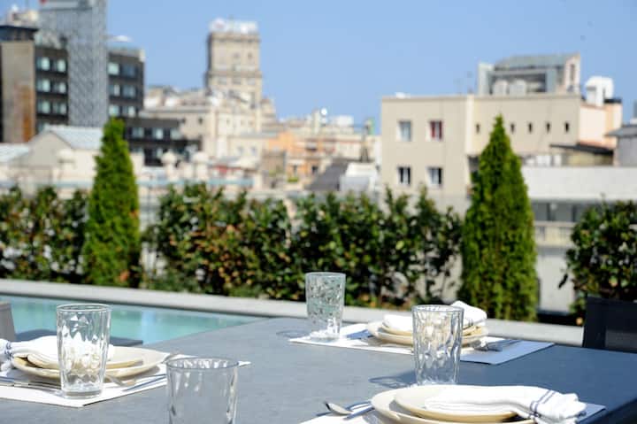 Beautiful 2 Br With Terrace And Community Pool - Barcelone