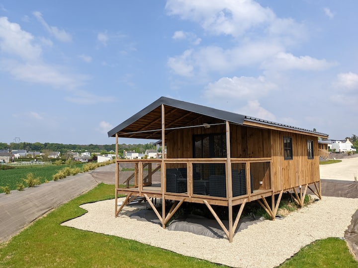 Lodge En Bois Pour 2 Personnes, Avec Accès Piscine - Brittany