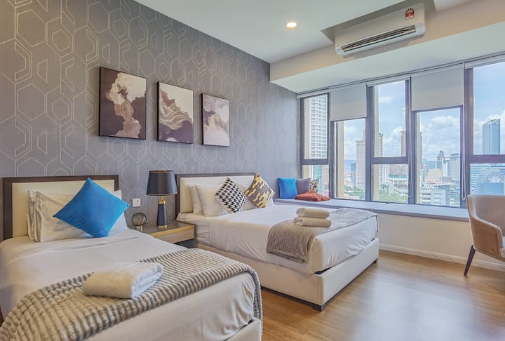 Modern Retro Studio With 2-bed | City View - Kuala Lumpur